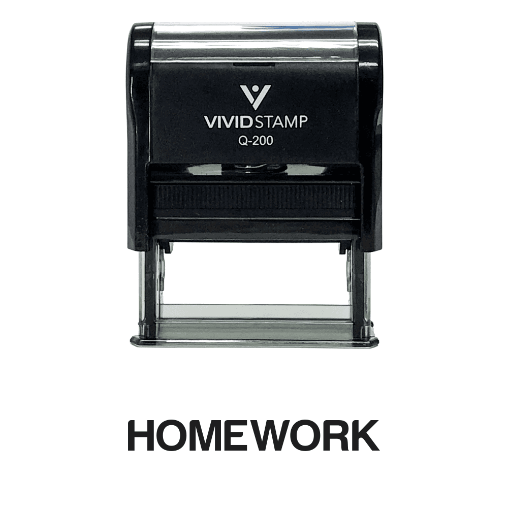 Vivid Stamp Homework Teacher Self Inking Rubber Stamp (Black Ink ...