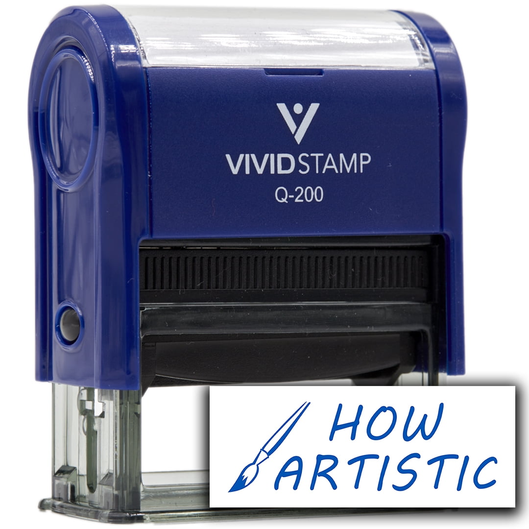 Vivid Stamp How Artistic Self Inking Rubber Stamp (Blue Ink) - Q-200 ...
