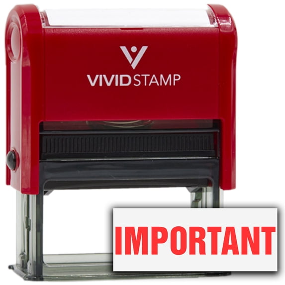 Vivid Stamp IMPORTANT Self Inking Rubber Stamp (Red Ink) - Large ...