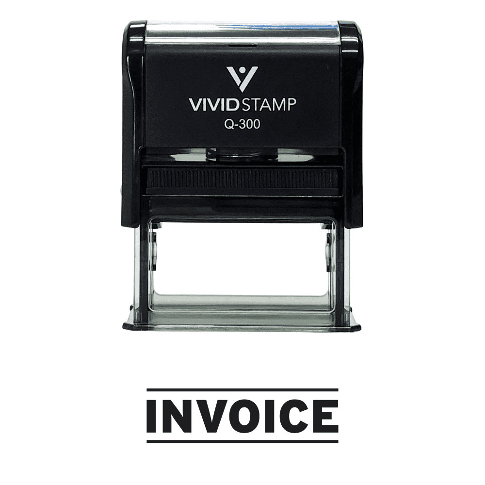 Vivid Stamp INVOICE Self Inking Rubber Stamp (Black Ink) - Large ...