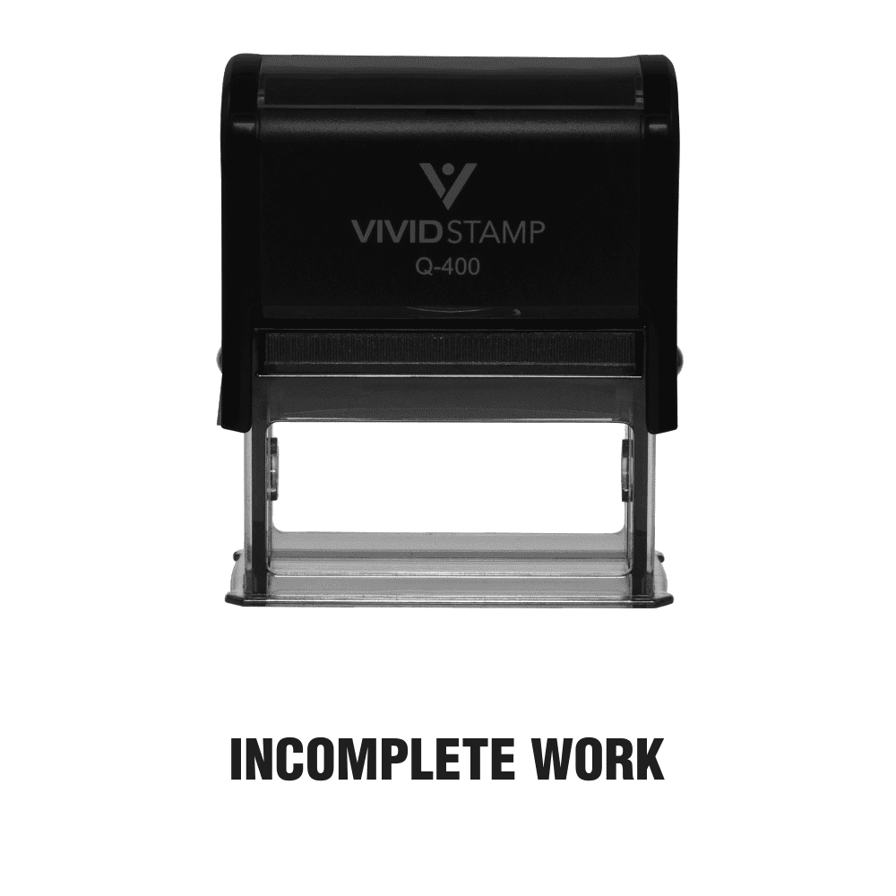 Vivid Stamp Incomplete Work Teacher Self Inking Rubber Stamp (Black Ink ...