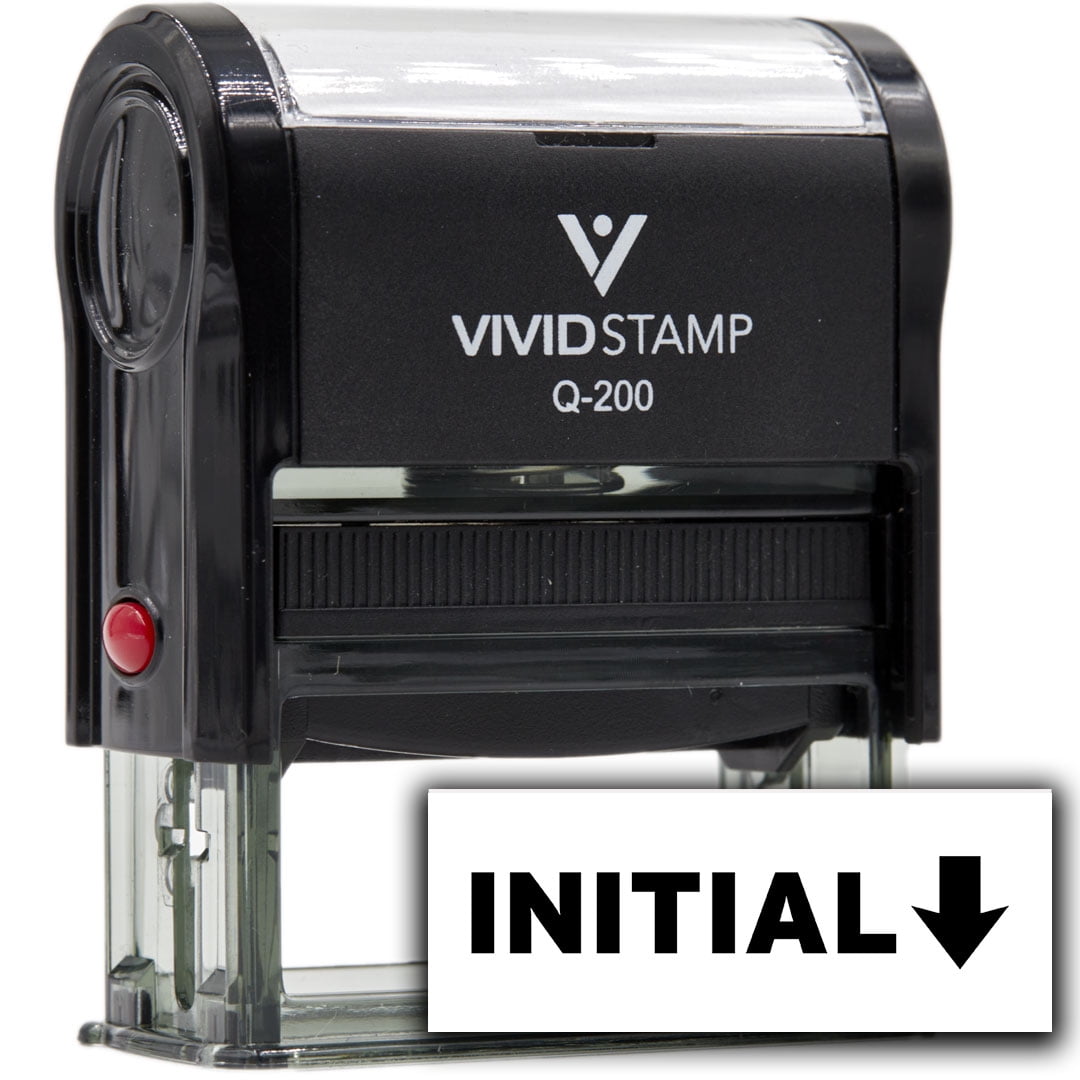 Vivid Stamp Initial (Arrow Right or Down) Self Inking Rubber Stamp ...