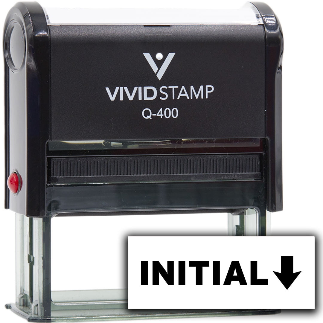 Vivid Stamp Initial (Arrow Right or Down) Self Inking Rubber Stamp ...