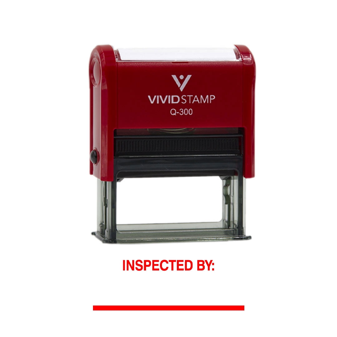 Vivid Stamp Inspected By____ Business Self-Inking Rubber Stamps (Red ...