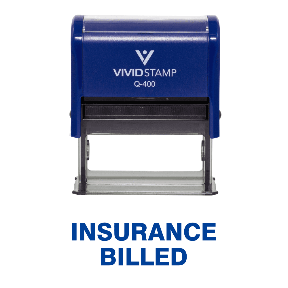 Vivid Stamp Insurance Billed Medical Self Inking Rubber Stamp (Blue Ink ...