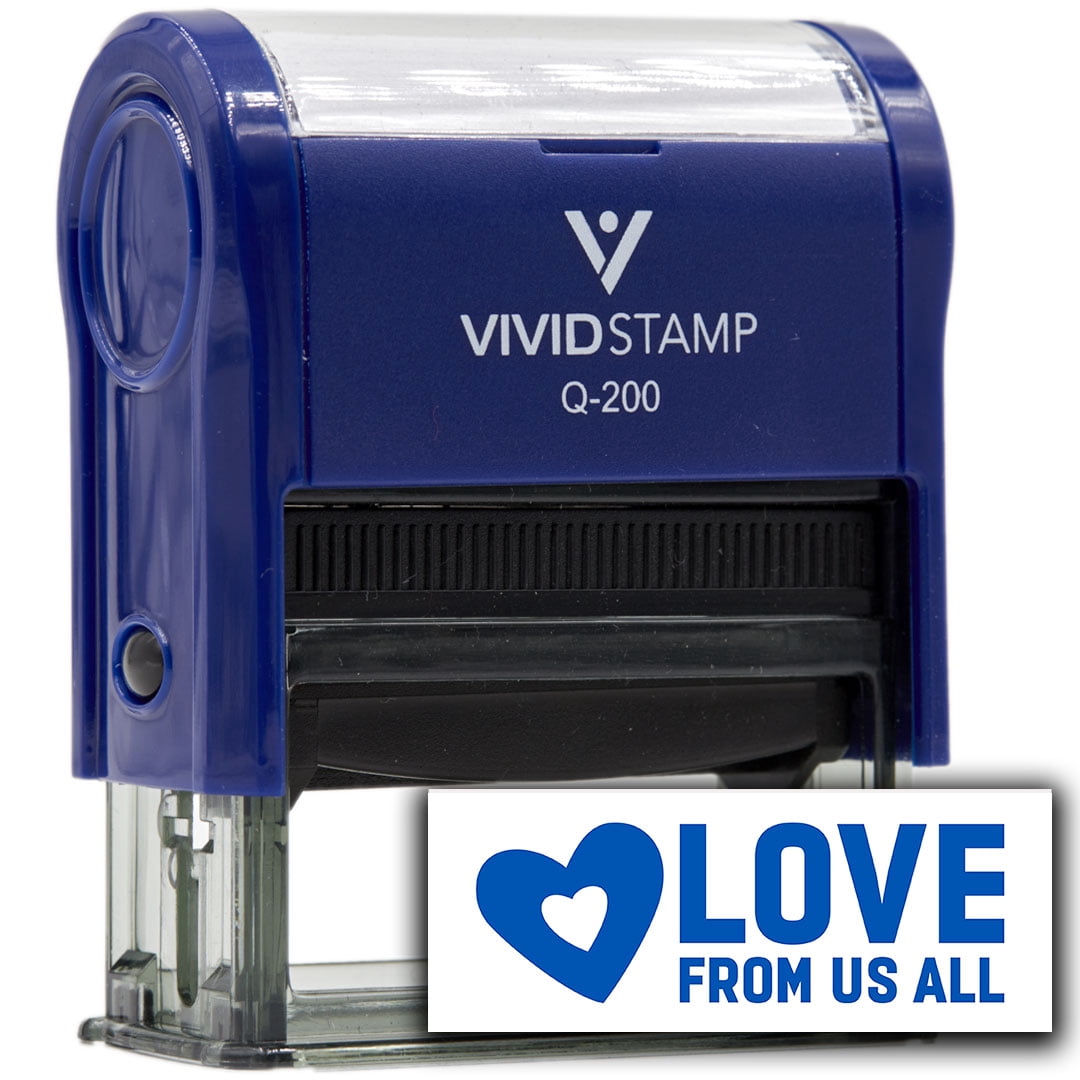 Vivid Stamp Love From Us All Self Inking Rubber Stamp (Blue Ink) - Q ...