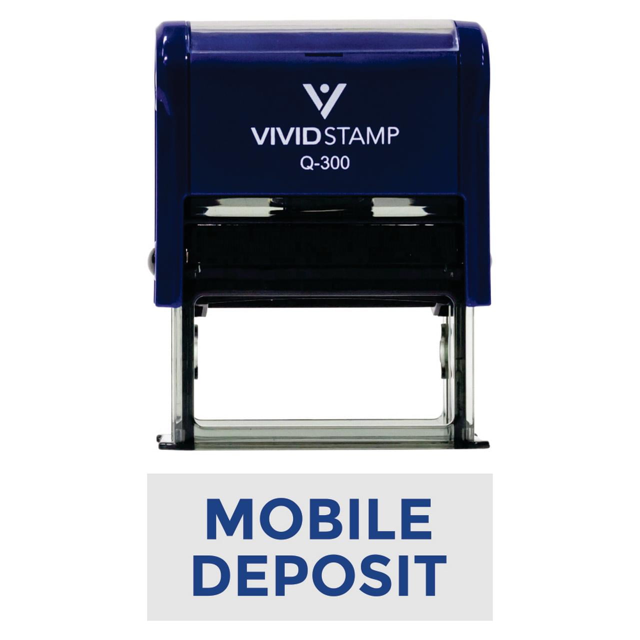 Vivid Stamp MOBILE DEPOSIT Self-Inking Office Rubber Stamp (Blue ...