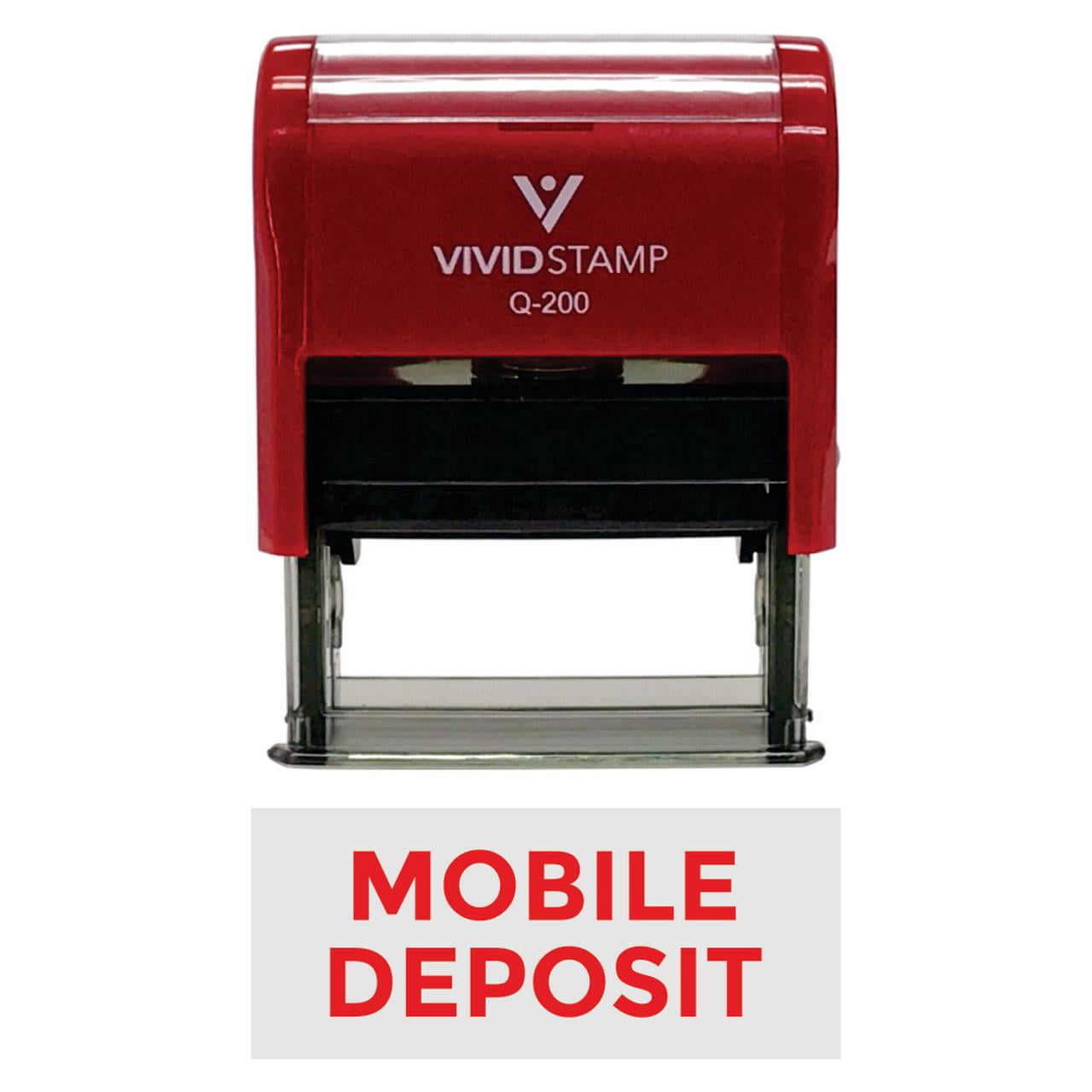 Vivid Stamp MOBILE DEPOSIT Self-Inking Office Rubber Stamp (Red ...
