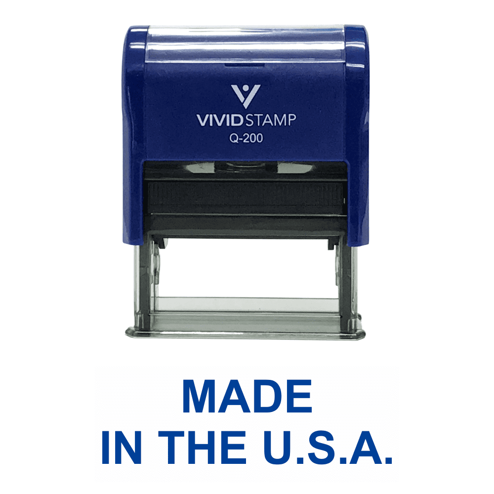 Vivid Stamp Made In The U.S.A. Self Inking Rubber Stamp (Blue Ink ...