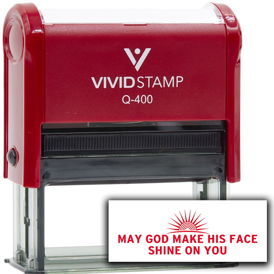 Vivid Stamp May God Make His Face Shine On You Self Inking Rubber Stamp ...