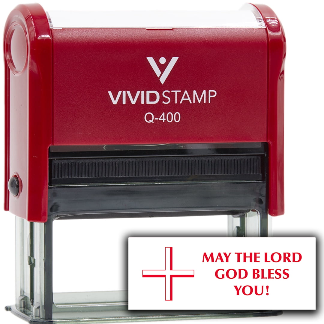 Vivid Stamp May The Lord God Bless You! Self Inking Rubber Stamp (Red ...