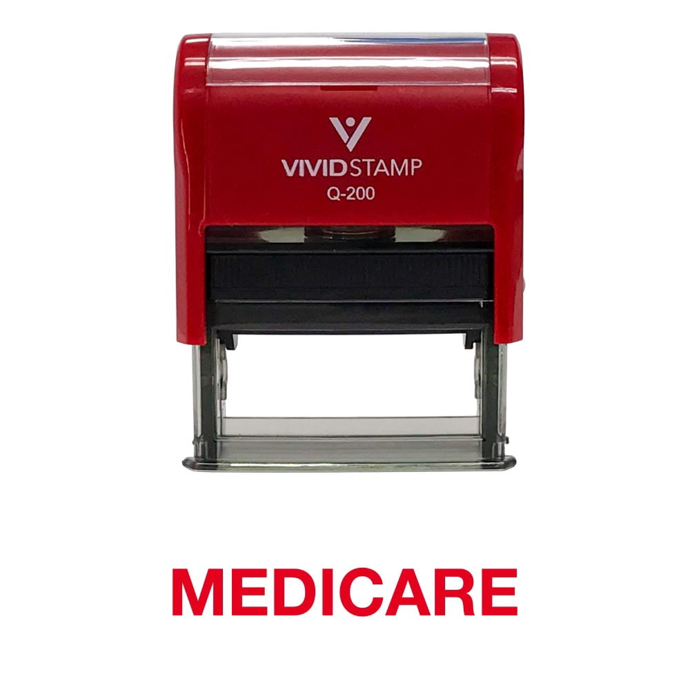 Vivid Stamp Medicare Self Inking Rubber Stamp (Red Ink) - Medium ...