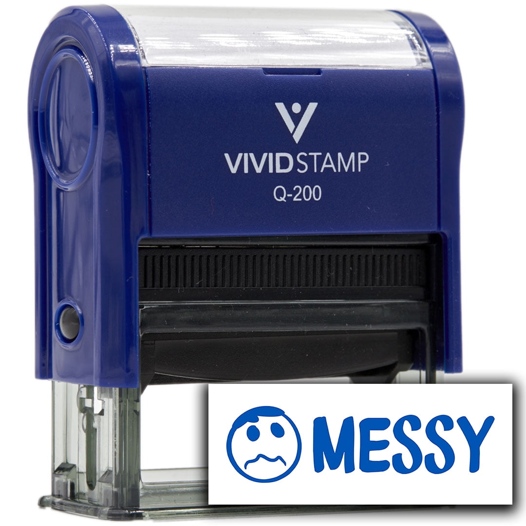 Vivid Stamp Messy Self Inking Rubber Stamp (Blue Ink) - Q-200 - Walmart.com