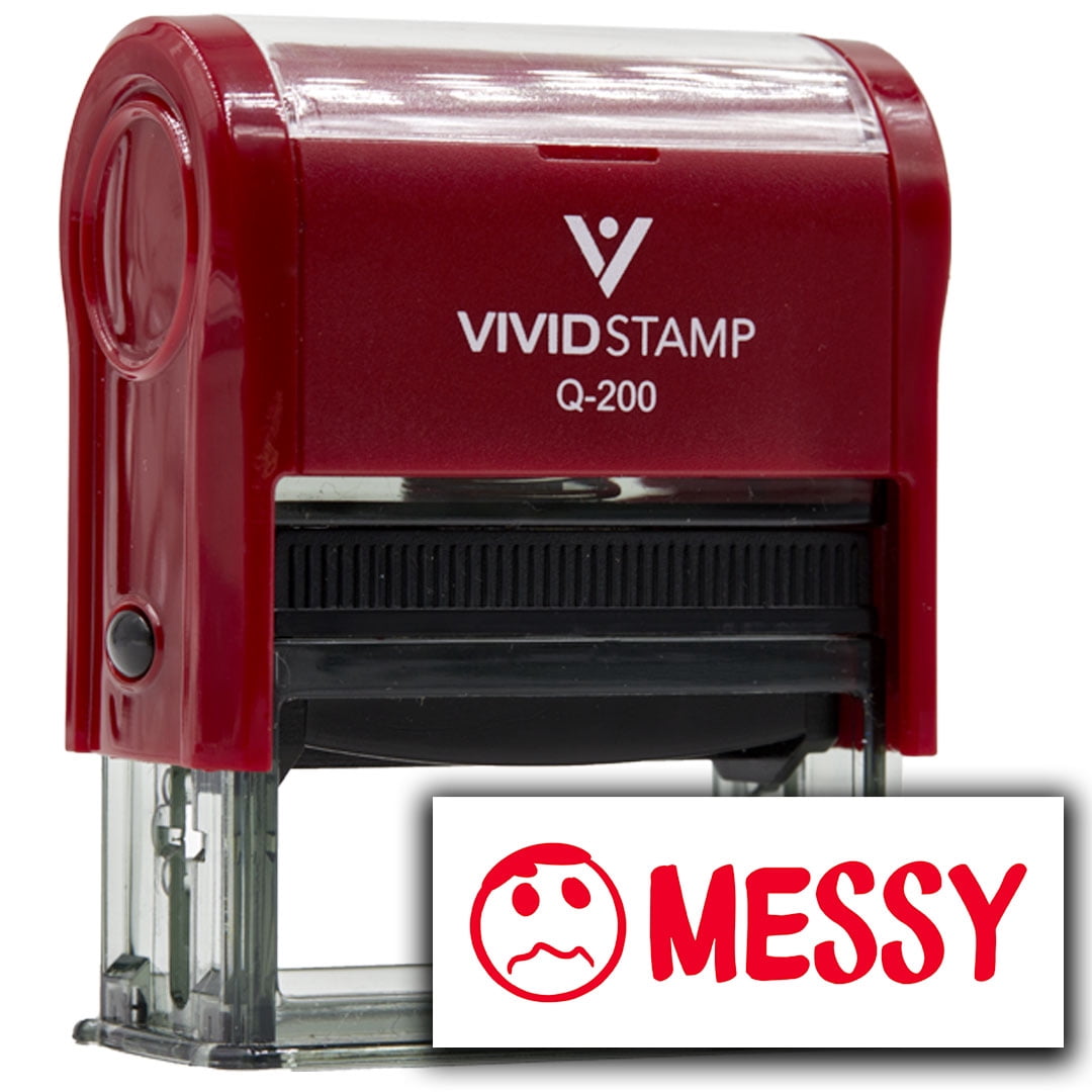 Vivid Stamp Messy Self Inking Rubber Stamp (Red Ink) - Q-200 - Walmart.com