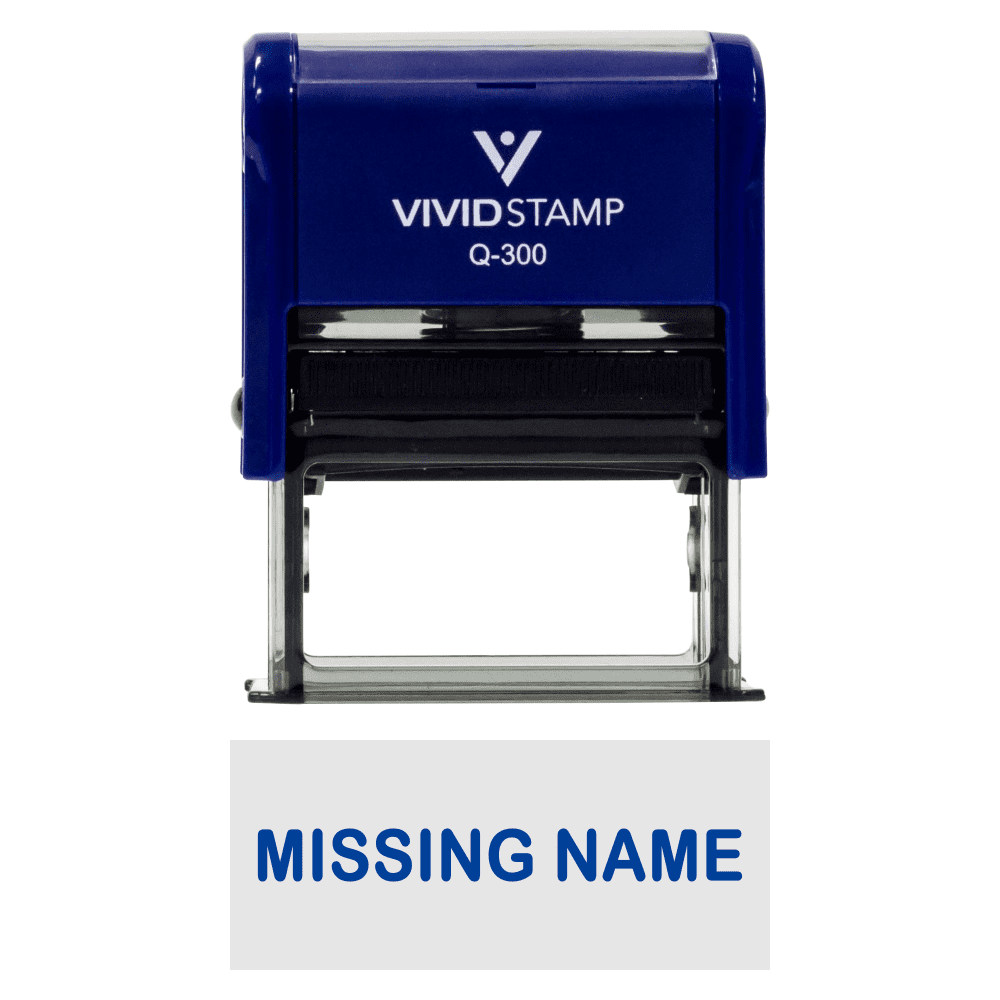 Vivid Stamp Missing Name Teacher Self-Inking Office Rubber Stamp (Blue ...