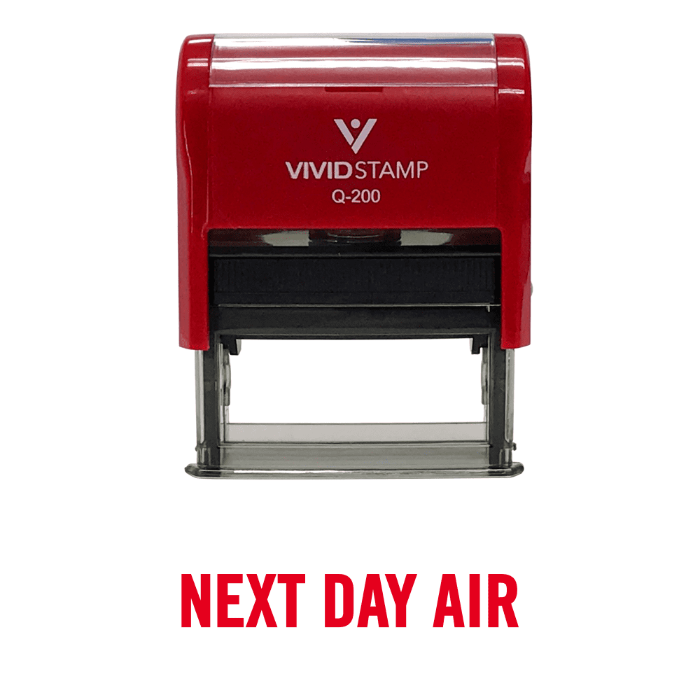 Vivid Stamp Next Day Air Self Inking Rubber Stamp (Red Ink) - Medium ...
