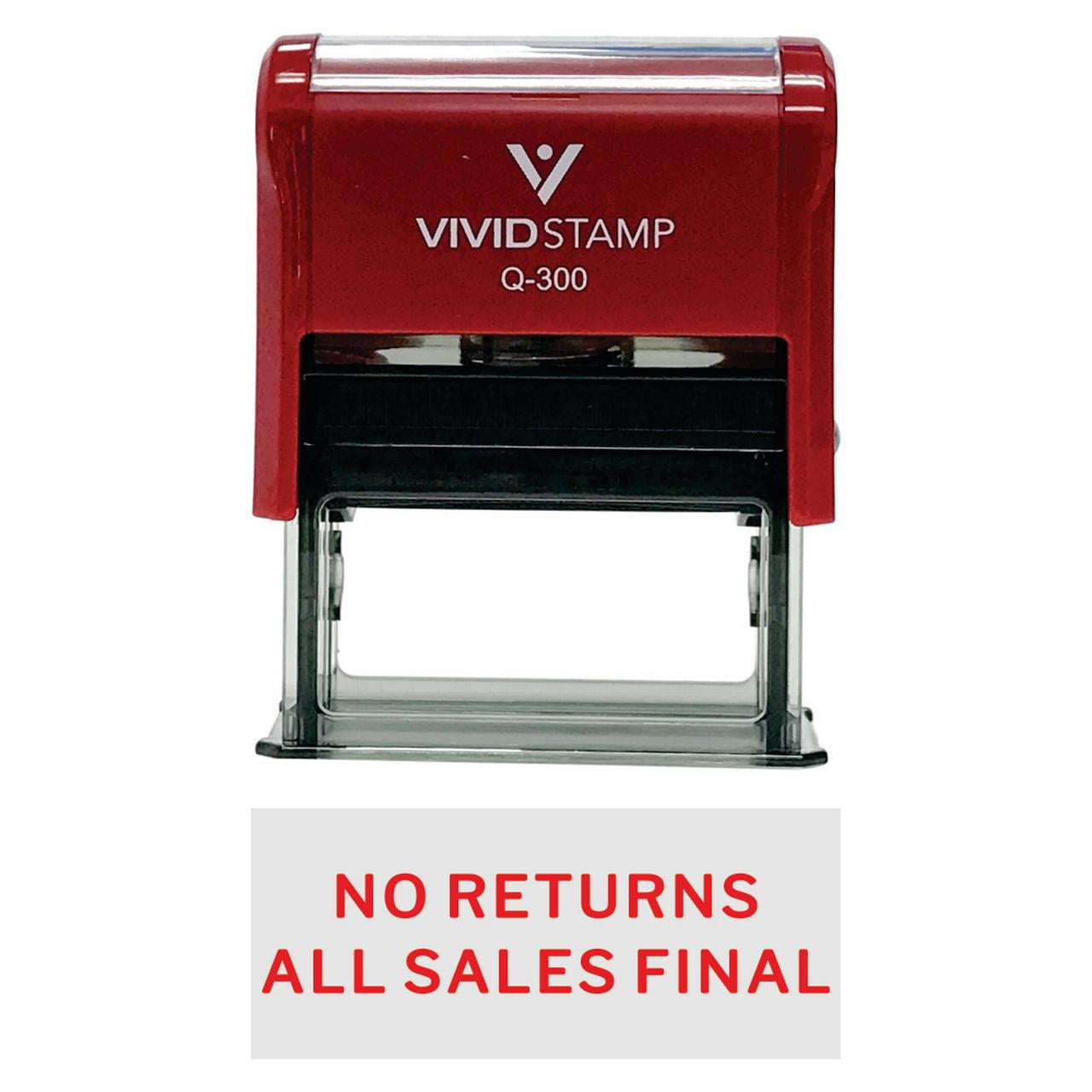 Vivid Stamp No Returns All Sales Final Self Inking Rubber Stamp (Red ...