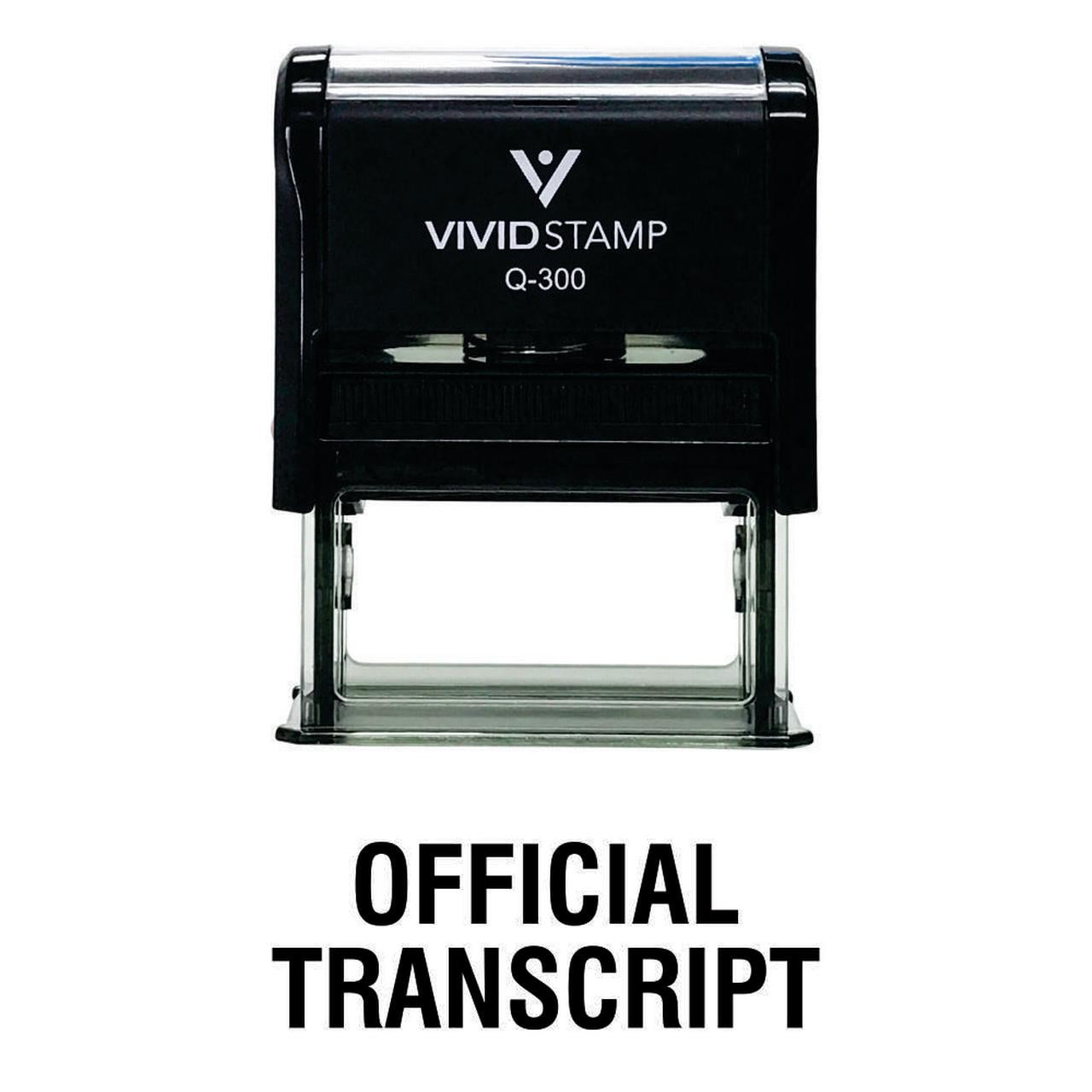Vivid Stamp Official Transcript Self Inking Rubber Stamp (Black Ink ...