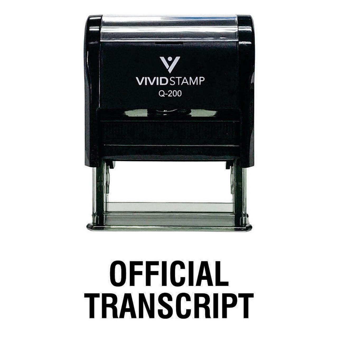 Vivid Stamp Official Transcript Self Inking Rubber Stamp (Black Ink ...