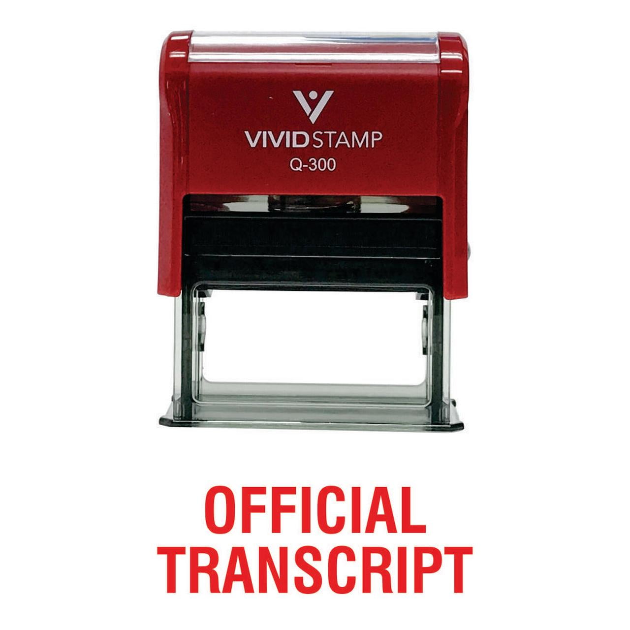 Vivid Stamp Official Transcript Self Inking Rubber Stamp (Red Ink ...