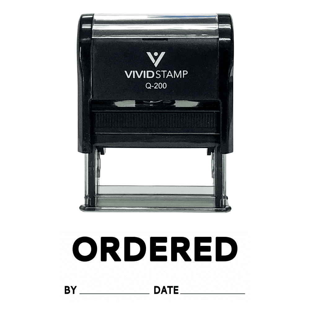 Vivid Stamp Ordered By Date Self Inking Rubber Stamp (Black Ink ...