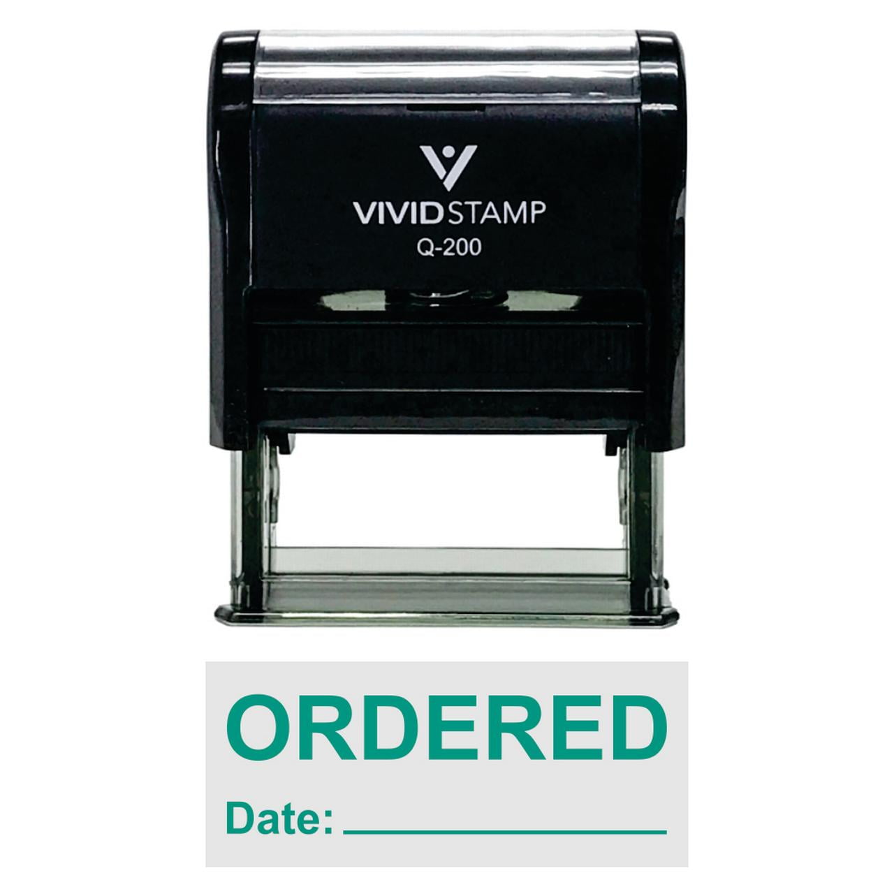 Vivid Stamp Ordered With Date Line Self-Inking Office Rubber Stamp ...