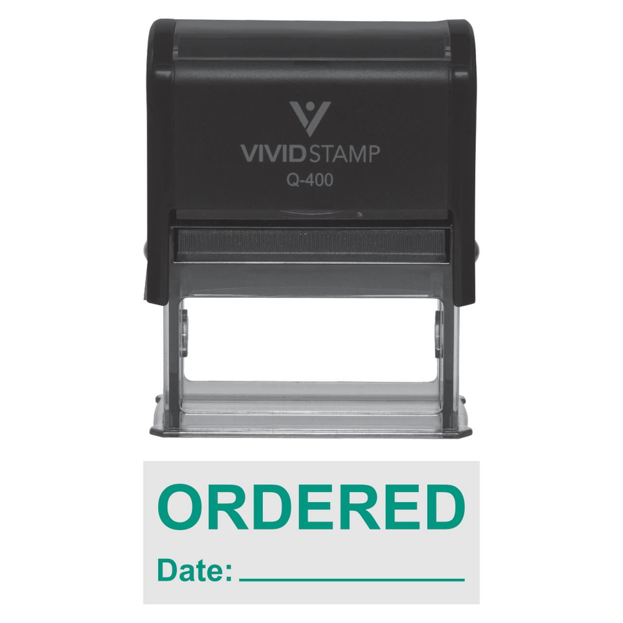 Vivid Stamp Ordered With Date Line Self-Inking Office Rubber Stamp ...