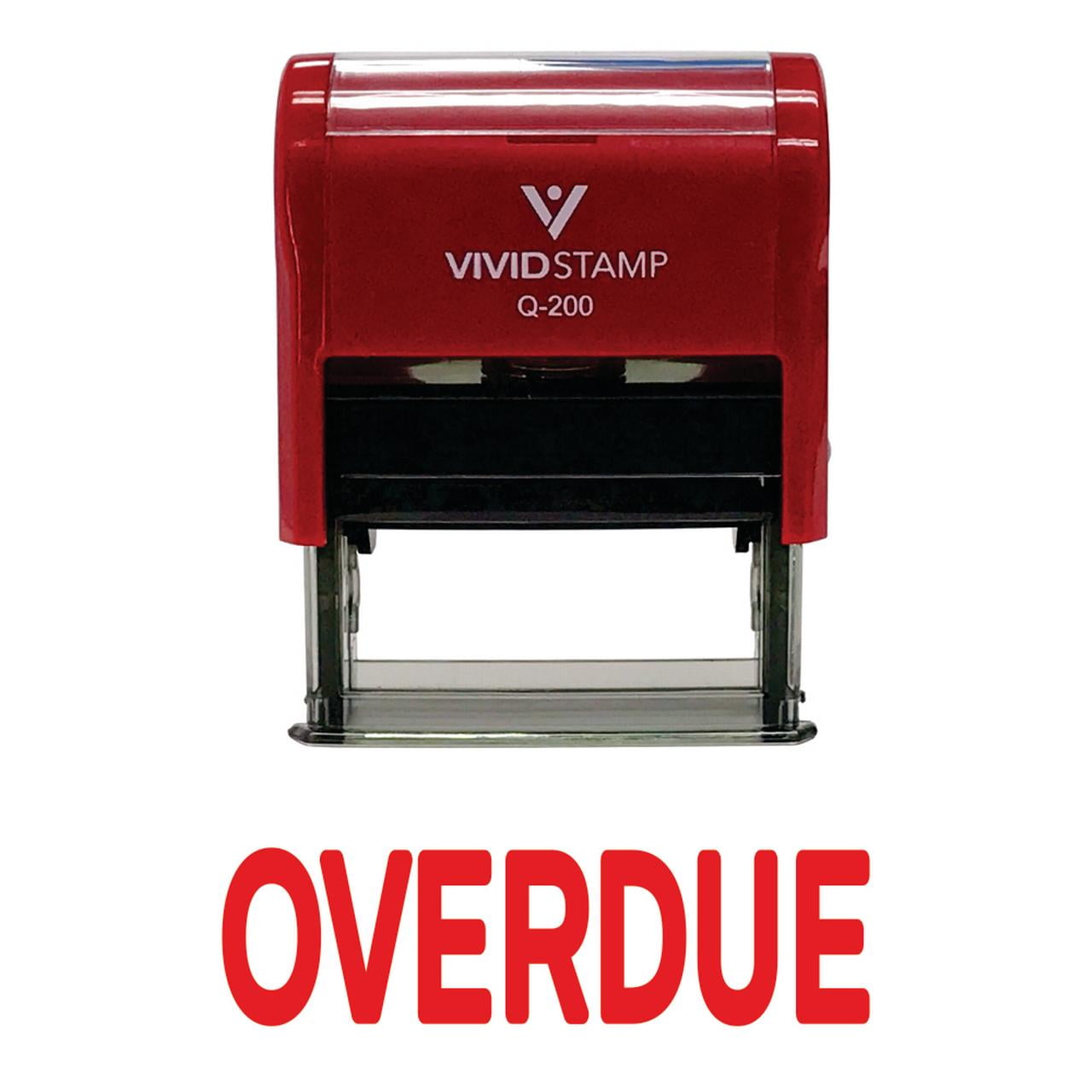 Vivid Stamp Overdue Self Inking Rubber Stamp (Red Ink) - Medium ...