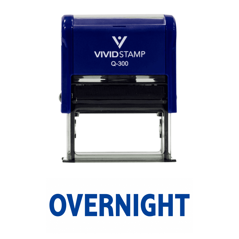 Vivid Stamp Overnight Self Inking Rubber Stamp (Blue Ink) - Large ...