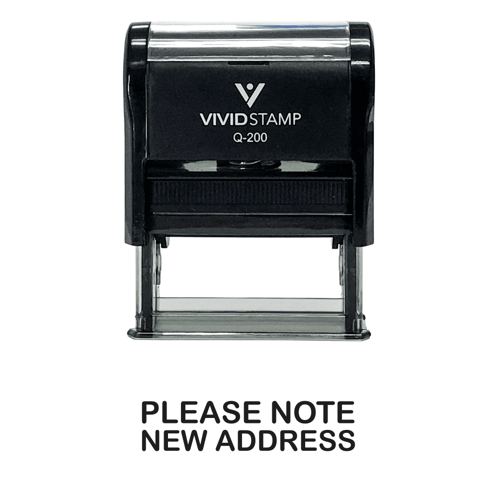 Vivid Stamp PLEASE NOTE NEW ADDRESS Self Inking Rubber Stamp (Black Ink ...