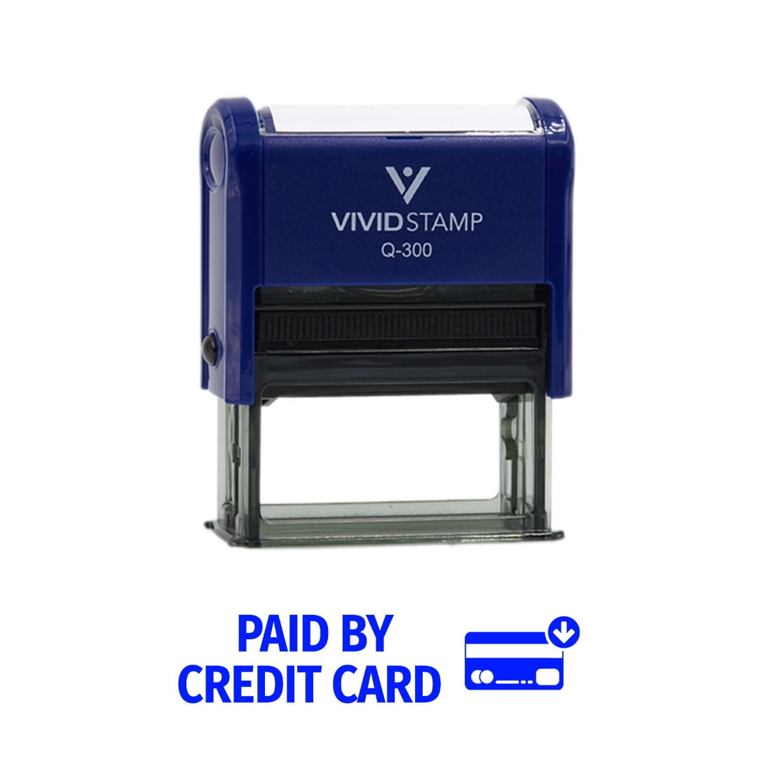 Vivid Stamp Paid By Credit Card Business Self-Inking Rubber Stamps ...