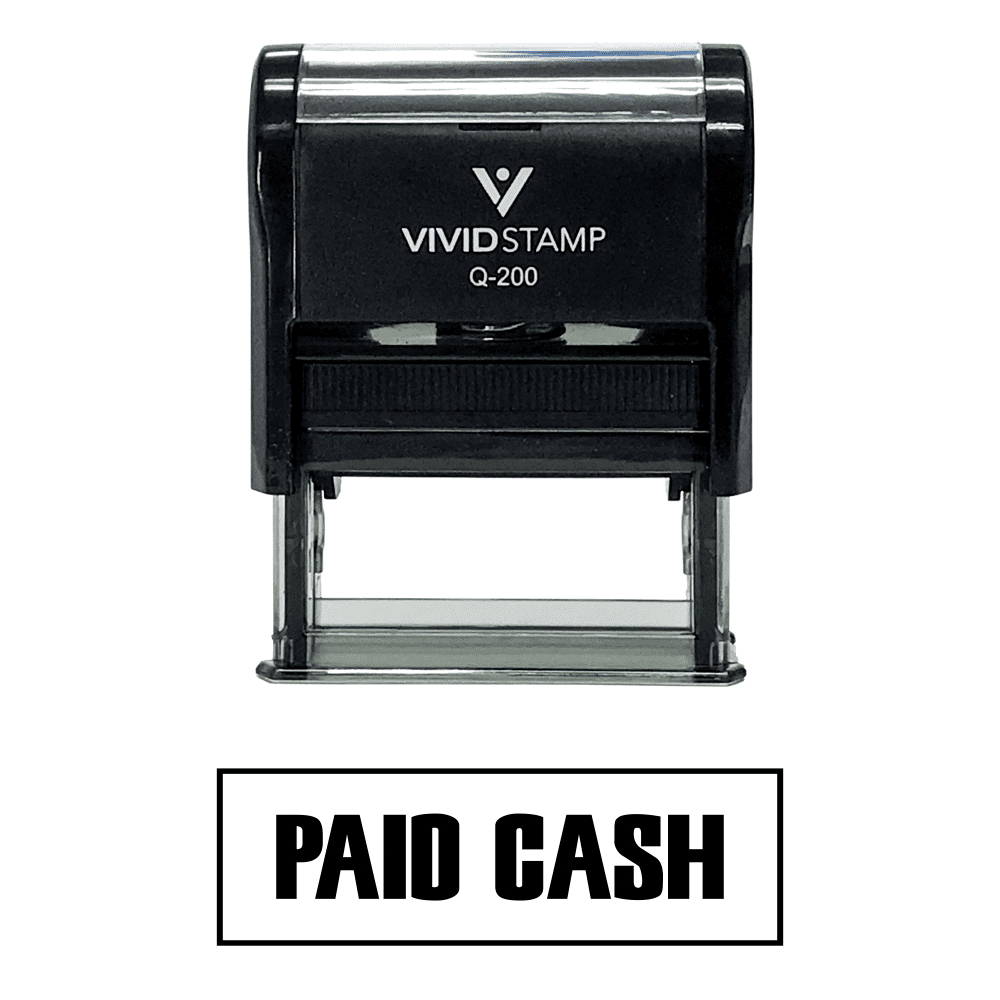 Vivid Stamp Paid Cash Self-Inking Office Rubber Stamp (Black) - Medium ...
