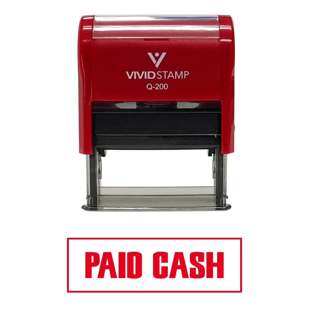Vivid Stamp Paid Cash Self-Inking Office Rubber Stamp (Red) - Medium ...