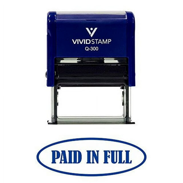 Vivid Stamp Paid In Full Self-Inking Office Rubber Stamp (Blue) - Large ...