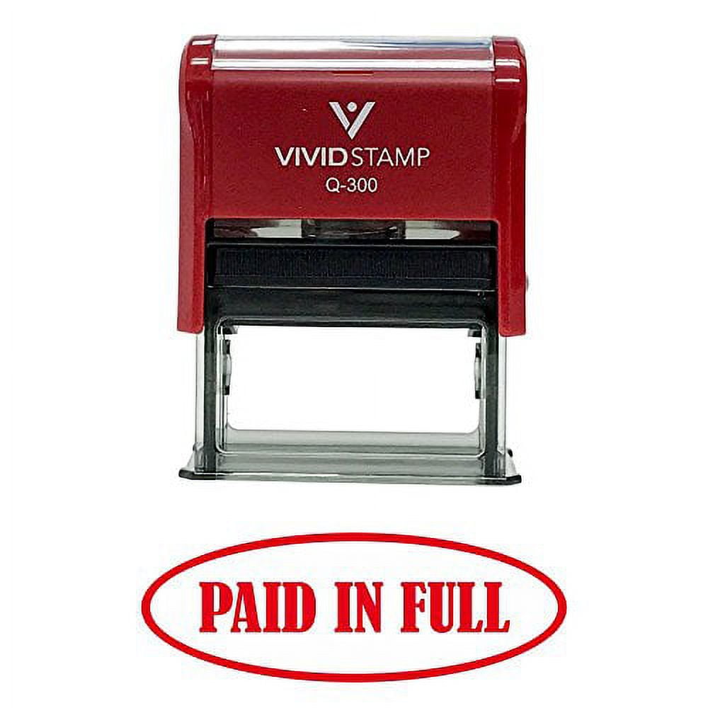 Vivid Stamp Paid In Full Self-Inking Office Rubber Stamp (Red) - Large ...