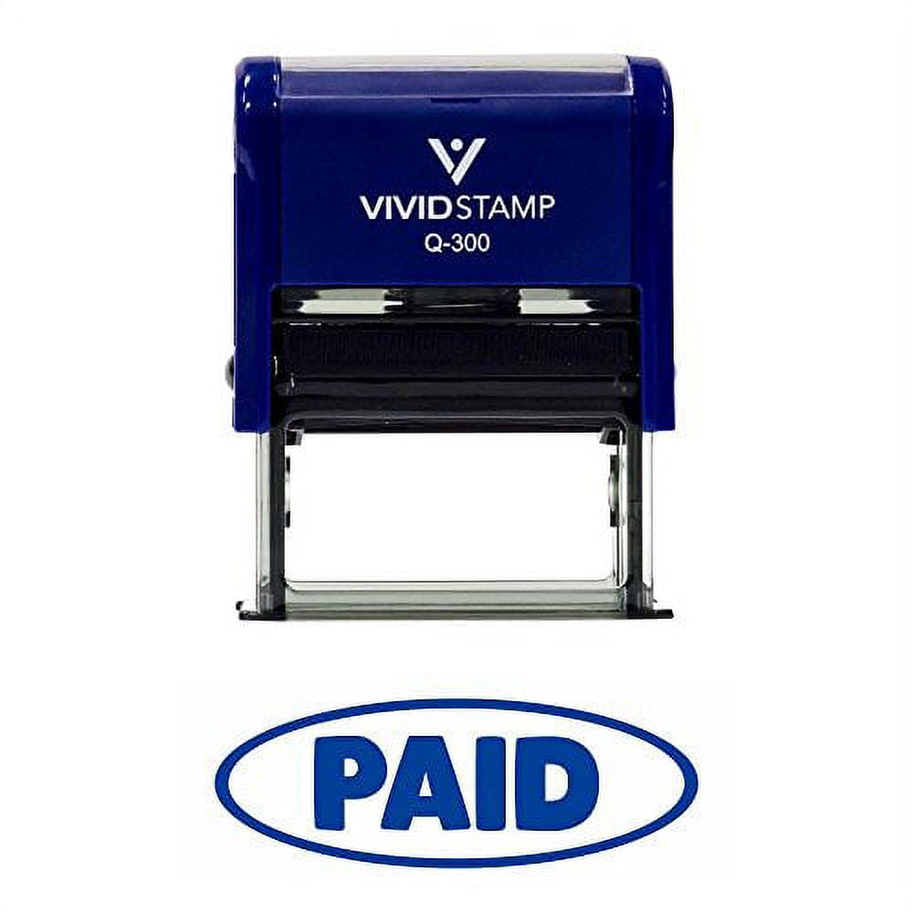 Vivid Stamp Paid W/Oval Border Office Self-Inking Office Rubber Stamp ...