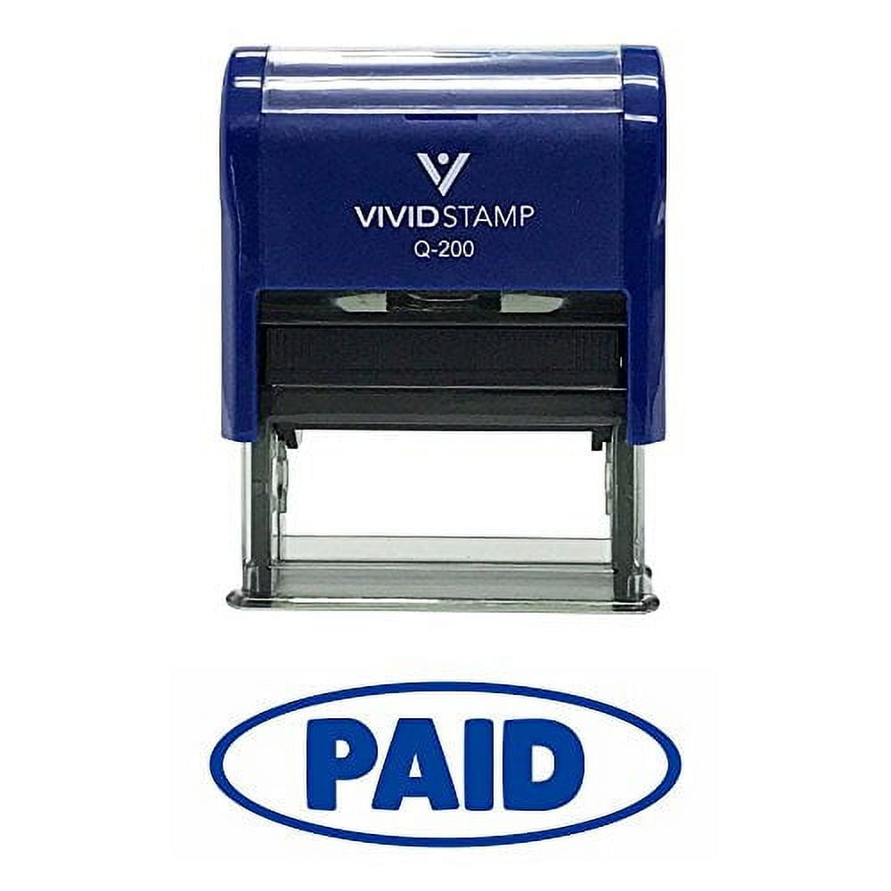 Vivid Stamp Paid W/Oval Border Office Self-Inking Office Rubber Stamp ...
