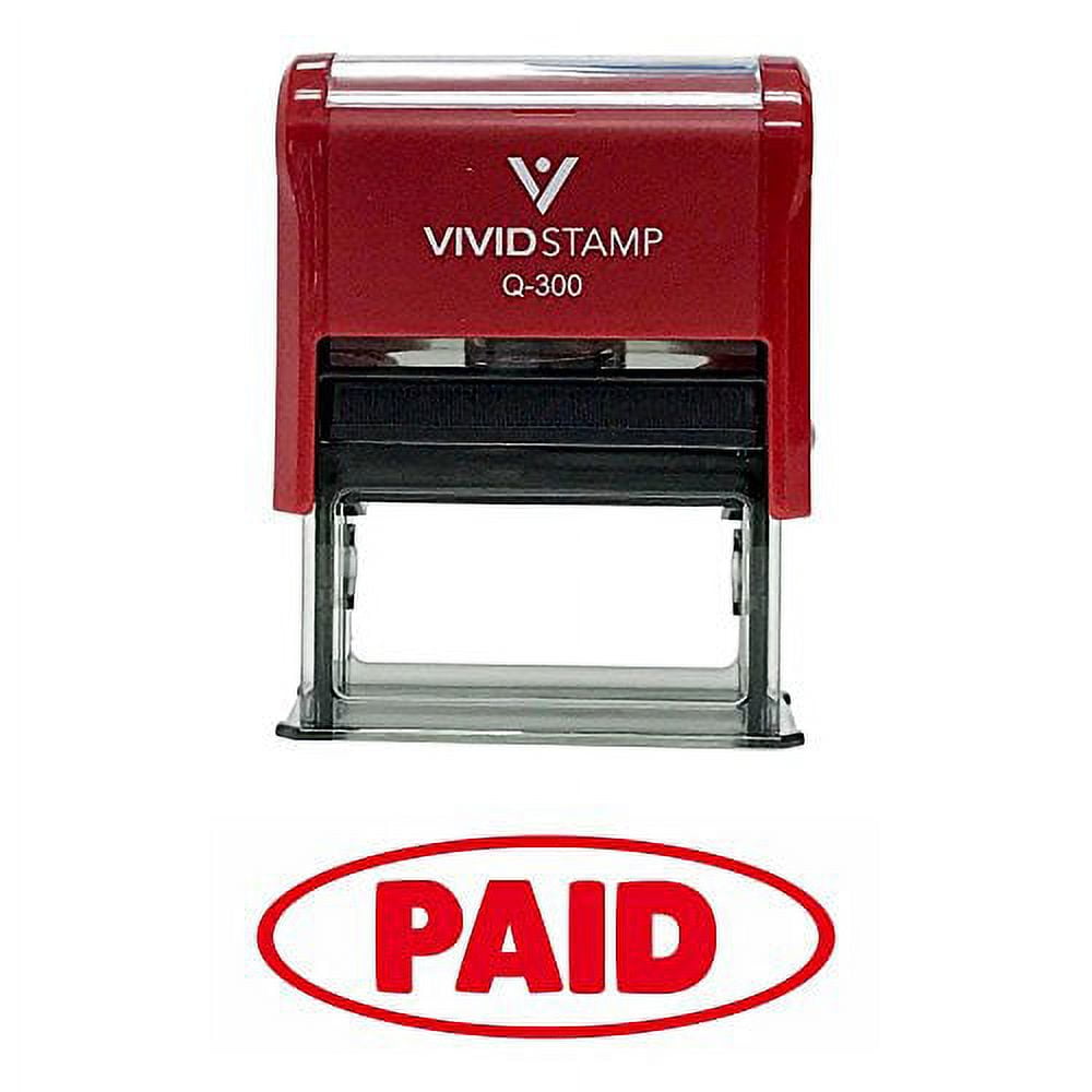 Vivid Stamp Paid W/Oval Border Office Self-Inking Office Rubber Stamp ...