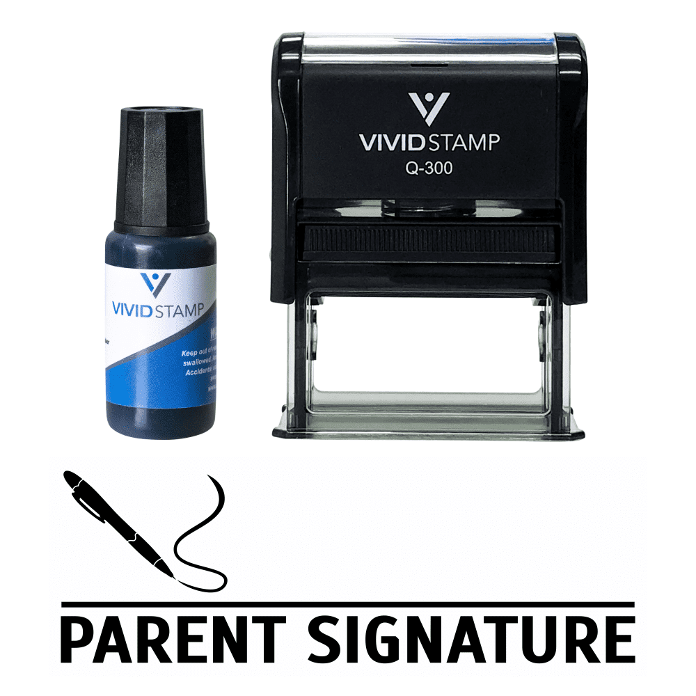Vivid Stamp Parent Signature Self Inking Rubber Stamp Combo With Refill ...