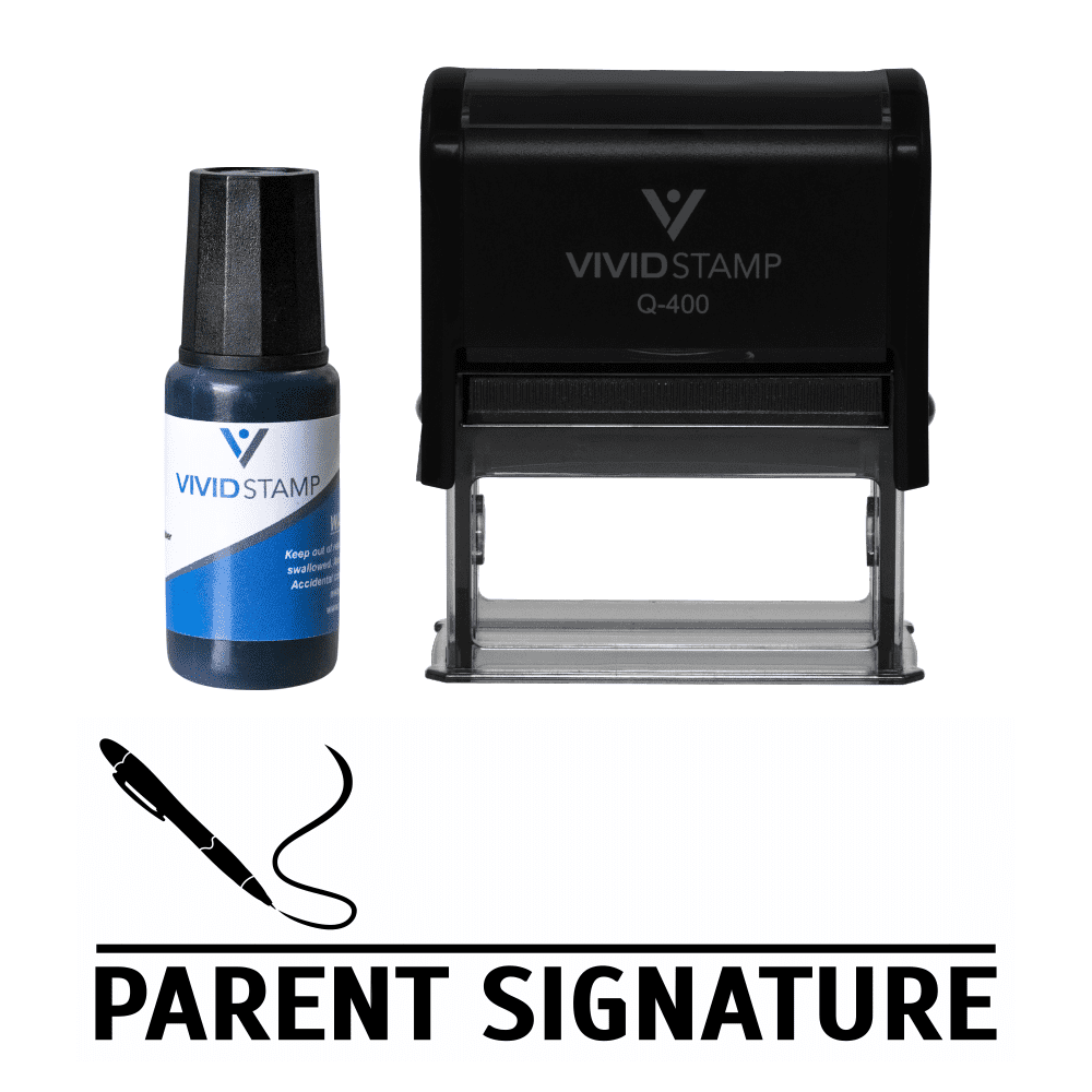 Vivid Stamp Parent Signature Self Inking Rubber Stamp Combo With Refill ...