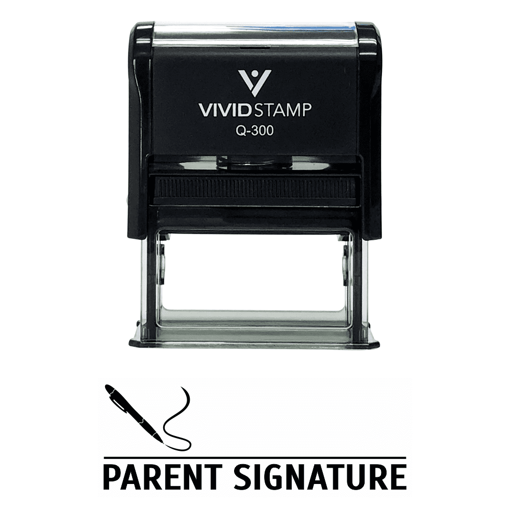 Vivid Stamp Parent Signature Teacher Self Inking Rubber Stamp (Black ...