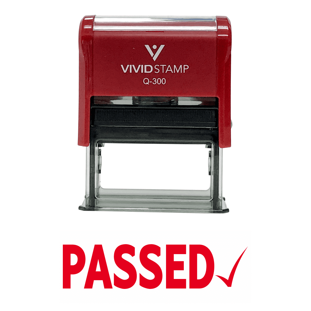 Vivid Stamp Passed Self Inking Rubber Stamp (Red Ink) - Large - Walmart.com