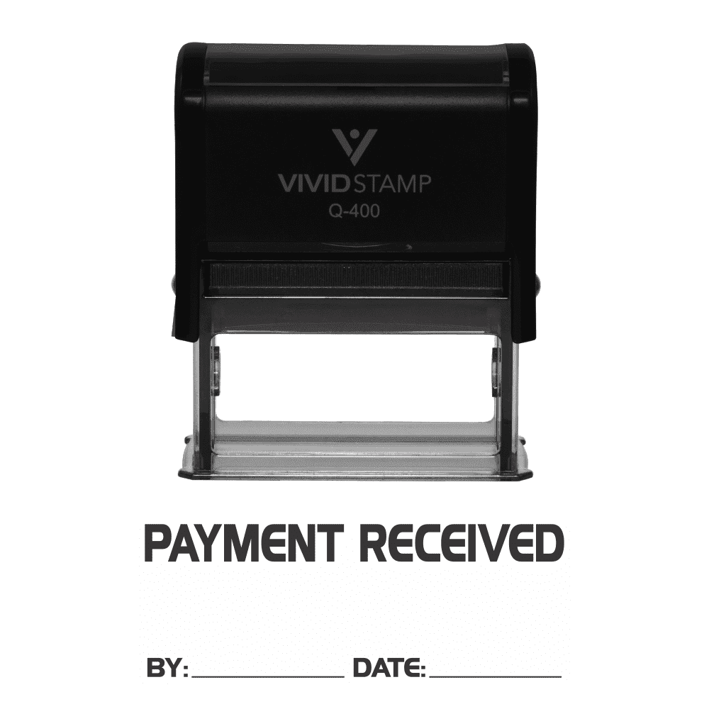 Vivid Stamp Payment Received By Date Self Inking Rubber Stamp (Black ...