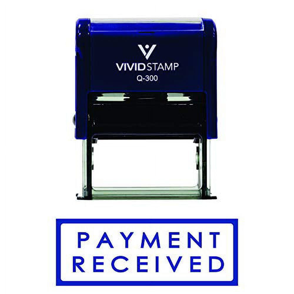 Vivid Stamp Payment Received W/Border Self Inking Rubber Stamp (Blue ...