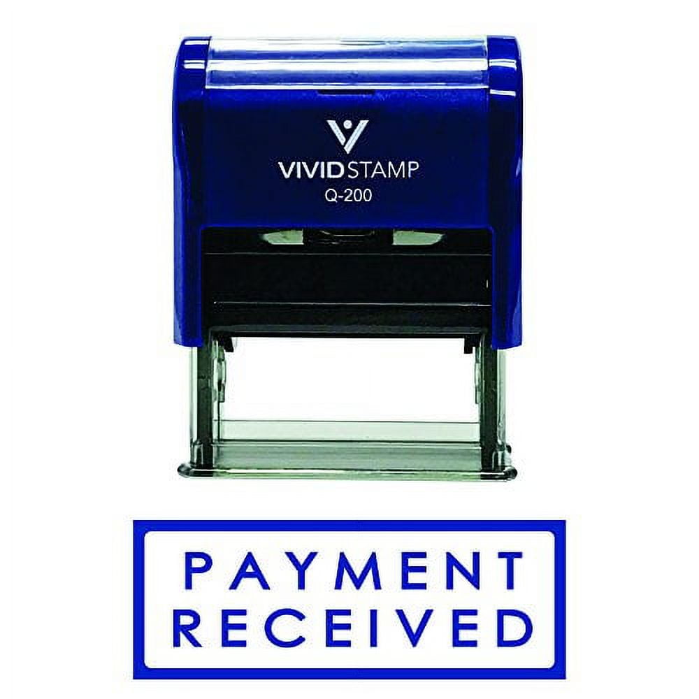 Vivid Stamp Payment Received W/Border Self Inking Rubber Stamp (Blue ...