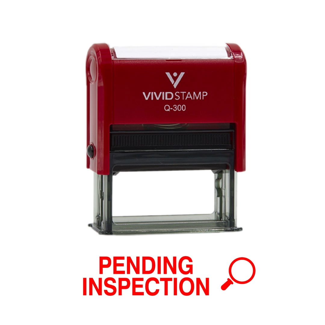 Vivid Stamp Pending Inspection Business Self-Inking Rubber Stamps (Red ...