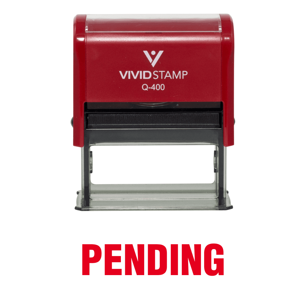 Vivid Stamp Pending Self Inking Rubber Stamp (Red Ink) - X-Large ...