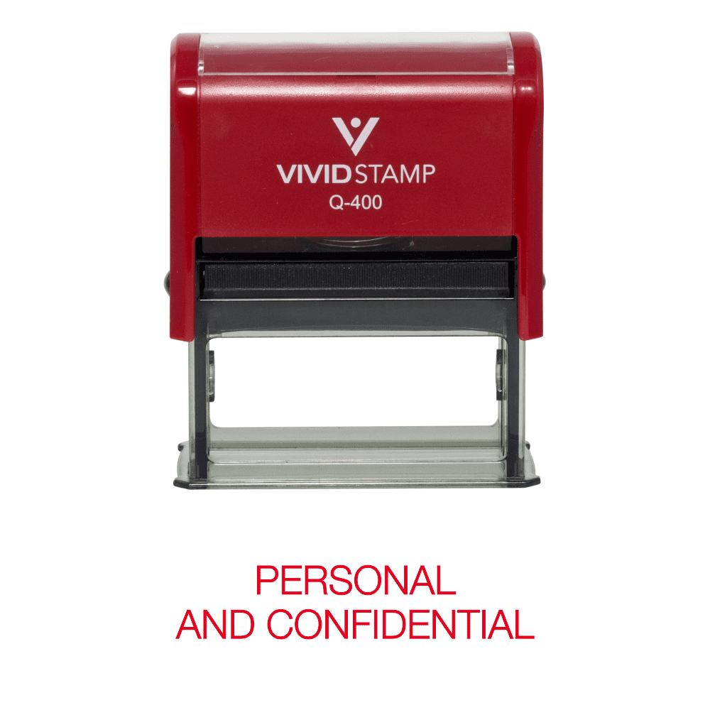 Vivid Stamp Personal And Confidential Rubber Stamp (Red Ink) - X-Large ...