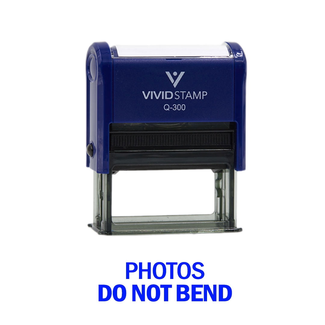 Vivid Stamp Photos Do Not Bend Business Self-Inking Rubber Stamps (Blue ...
