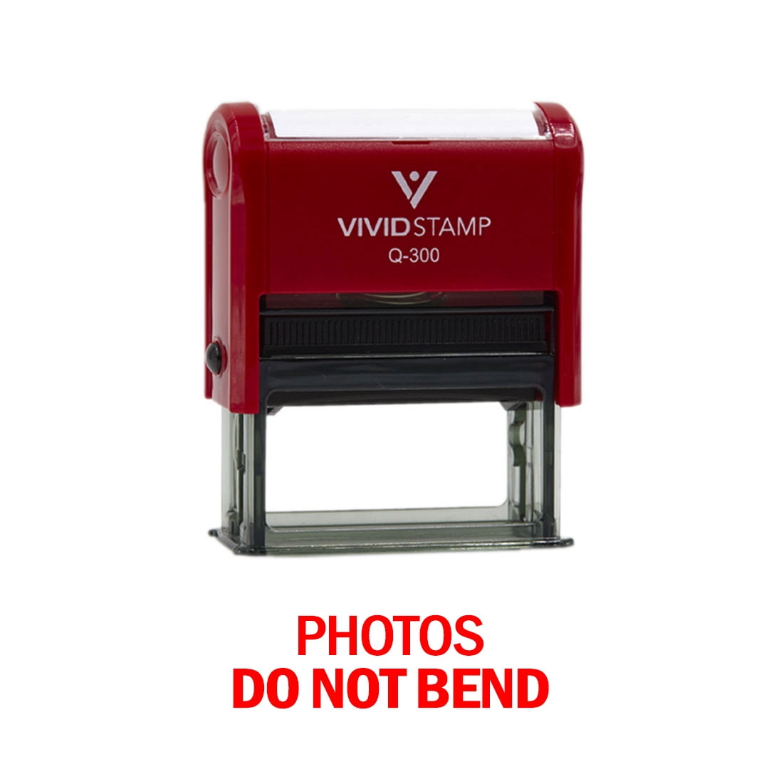 Vivid Stamp Photos Do Not Bend Business Self-Inking Rubber Stamps (Red ...